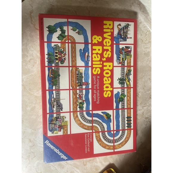 Ravensburger | Toys | Vintage Rivers Roads And Rails Matching Game ...